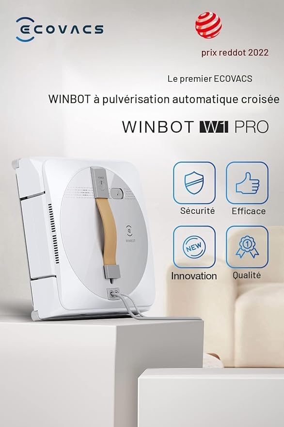 ECOVACS Winbot W1 Pro – Robot de Nettoyage de Vitres Intelligent – Canordi