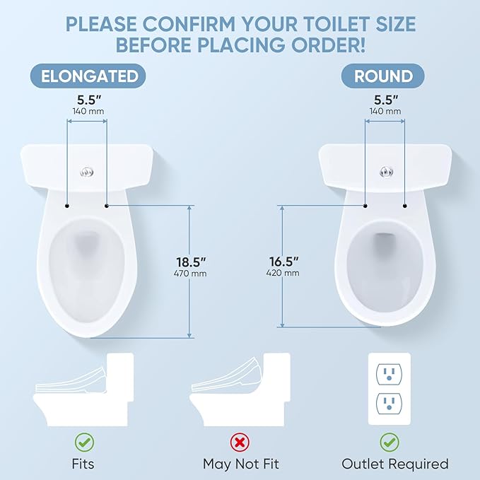 Leivi B011-01 – Electronic Heated Toilet Seat with Water Jet (Open Box – Canordi