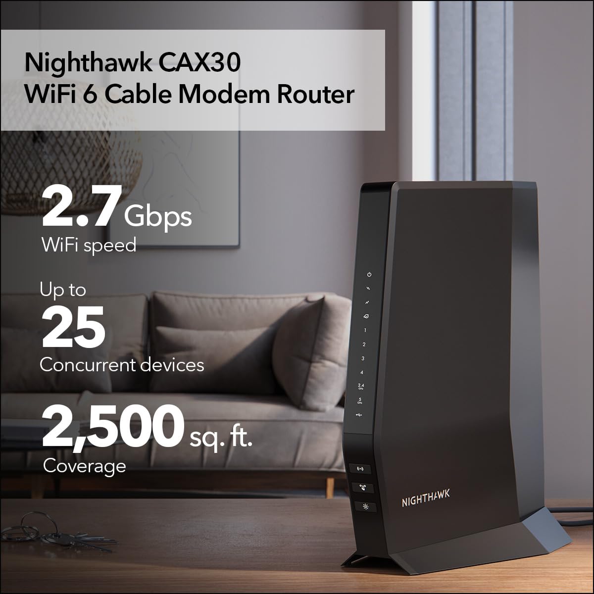 NETGEAR Nighthawk AX6 WiFi 6 Cable Modem Router (CAX30) – DOCSIS 3.1 M ...