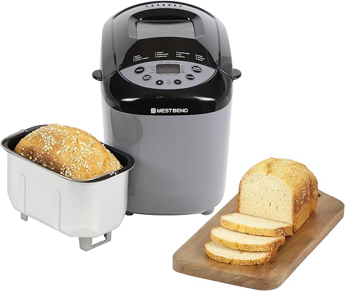 West Bend Hi-Rise Bread Maker – 3 lb (1.36 kg), 12 Programs, Crust Set ...