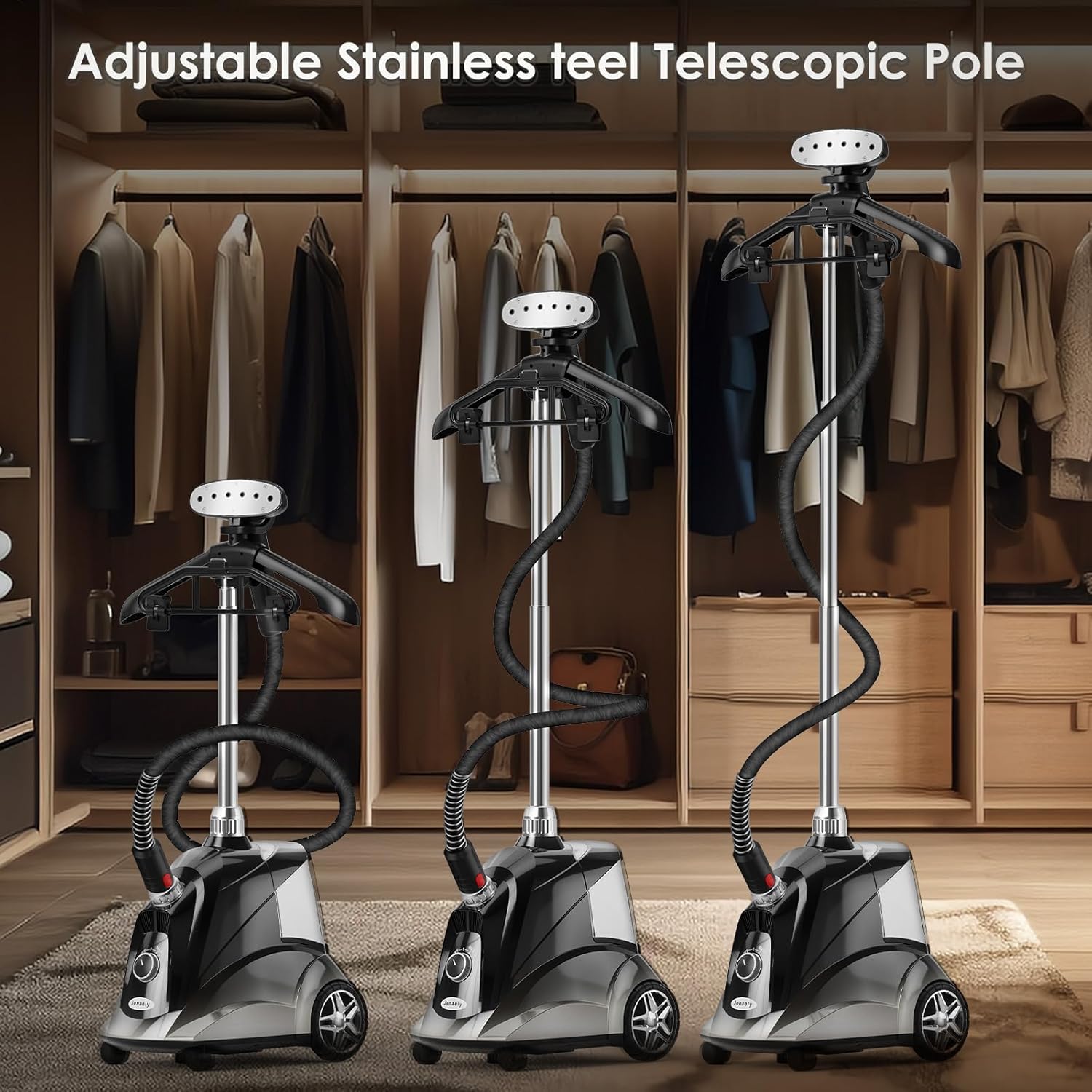 Jenaely Vertical Garment Steamer – Powerful Clothes Steamer with Large ...
